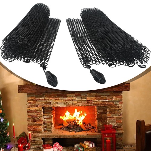 Spark Blocker Curtain Set 2Pack Fireplace Mesh Screens for Decorative ...