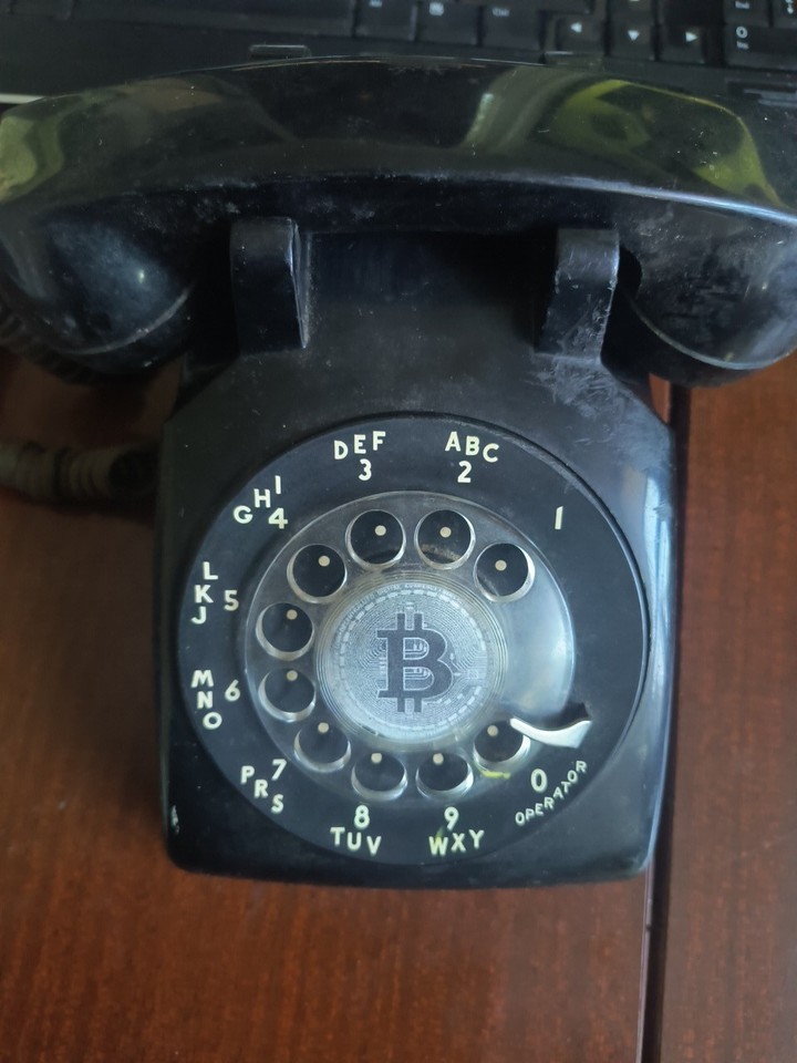 1978 Black Time Travelling Rotary Telephone Bitcoin Phone POTS analog ...