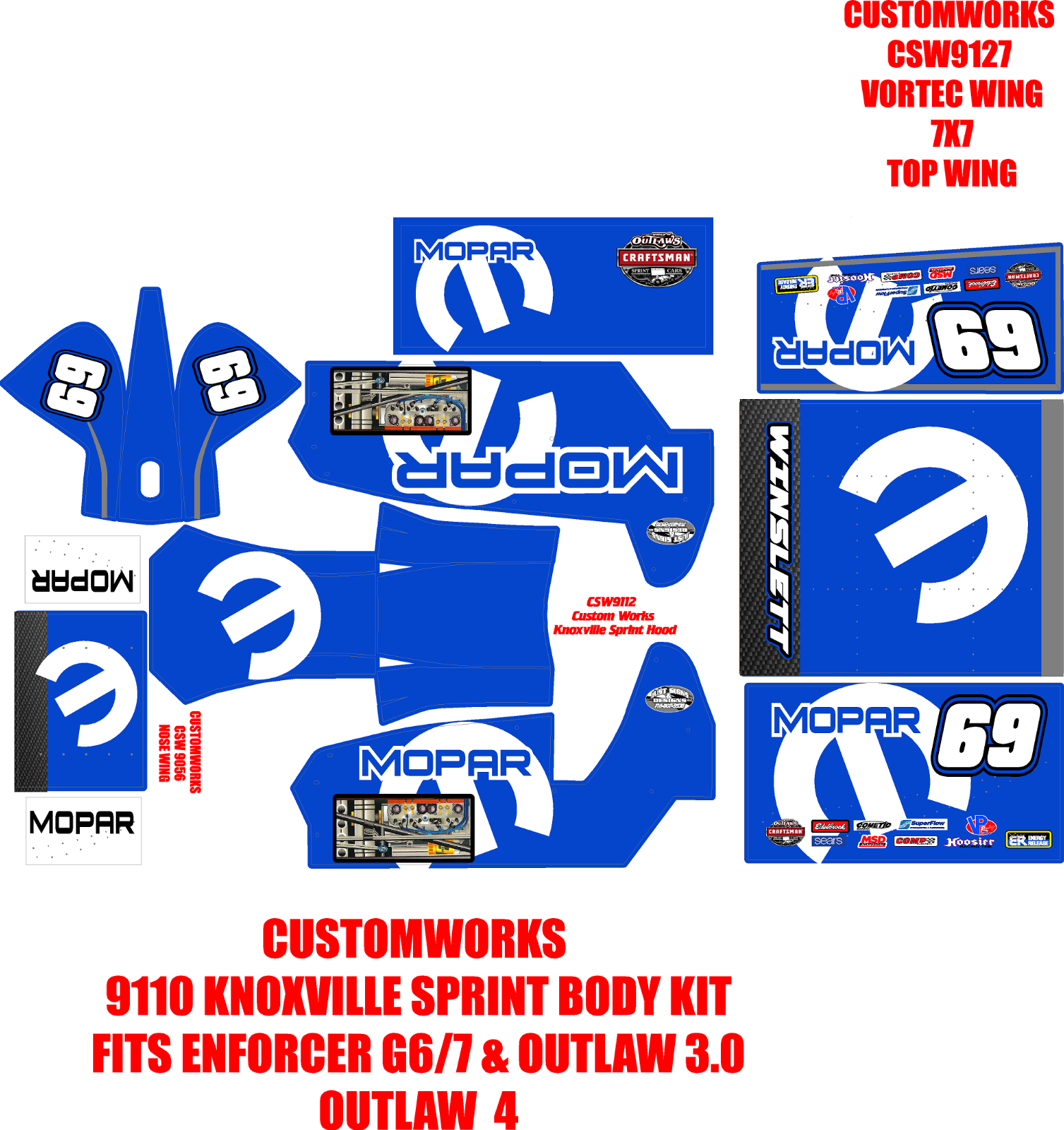 CUSTOMWORKS KNOXVILLE SPRINT CAR 9110 Mopar THEME WRAP KIT | eBay