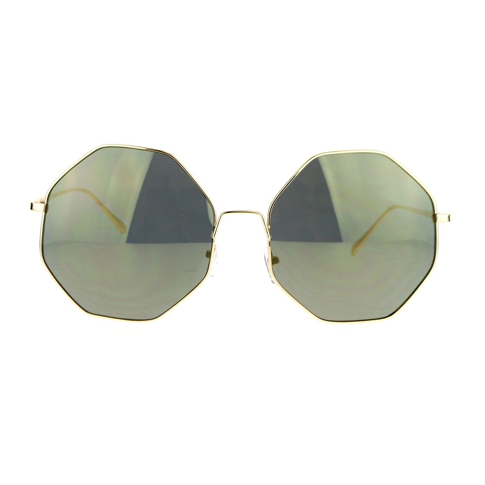 Women's New Fashion Sunglasses Octagon Shape Metal Frame Mirror Lens | eBay