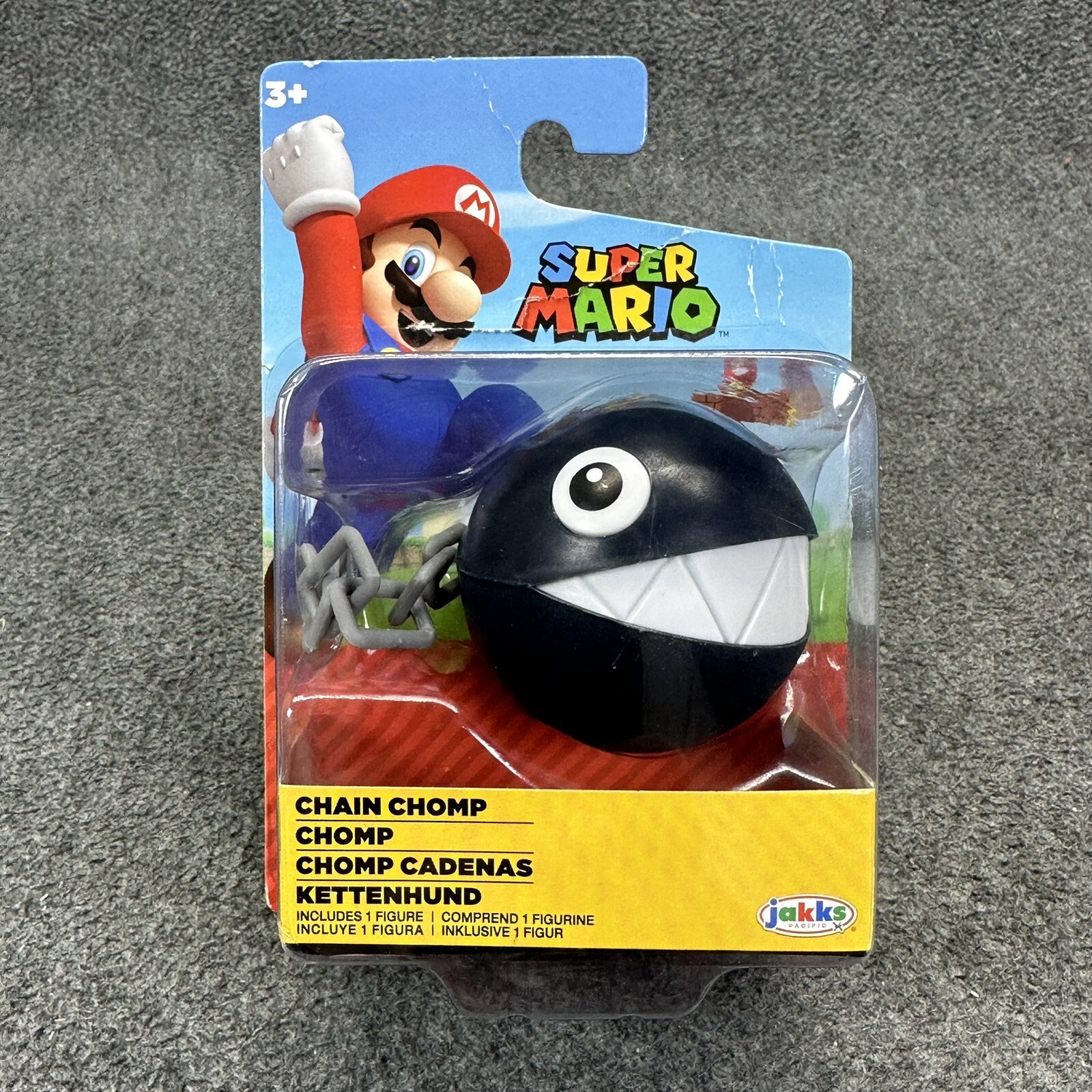 Lot of 4 Super Mario 2.5" Action Figures Yoshi Blue Toad Chain Chomp ...
