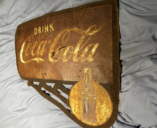 Rare Antique 1946 Coca Cola Yellow Dot Flange Sign | eBay
