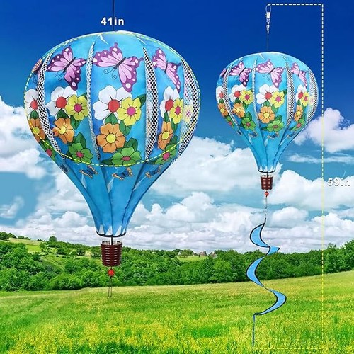 GIANT RAINBOW BUTTERFLY HOT AIR BALLOON GARDEN WIND SPINNERS LARGE ...