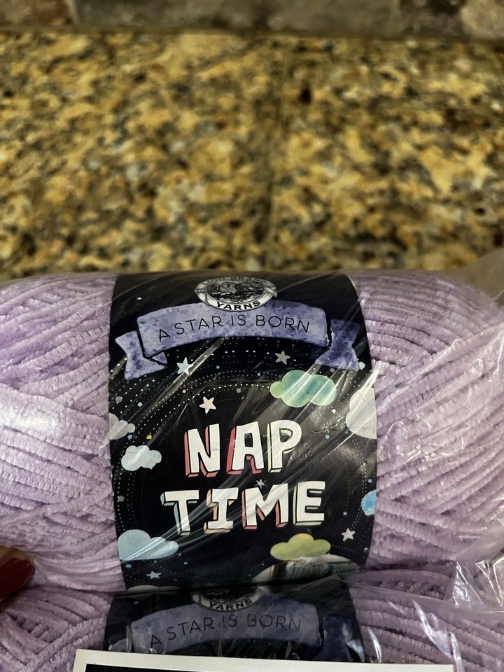 A star is born Lion Brand Nap Time yarn Light purple Lilac Lot of 3 NEW ...