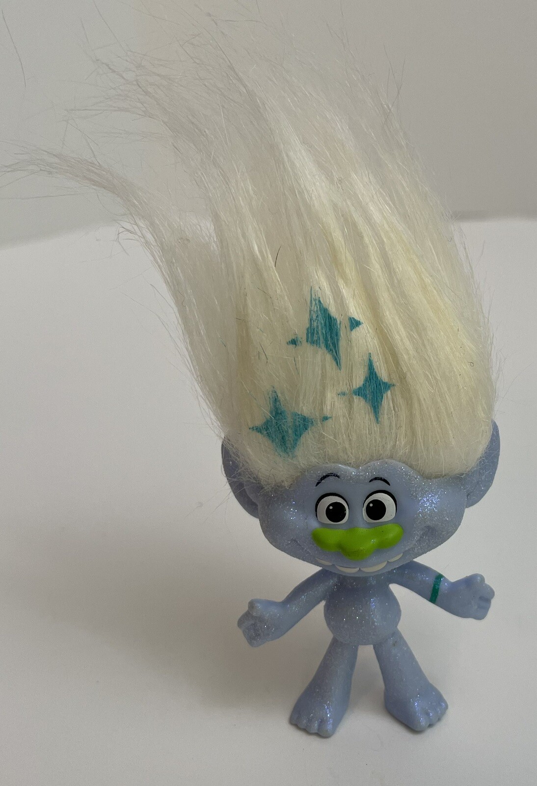 TROLLS Guy Diamond Silver Sparkle WhiteHair 2 Inch Dreamworks Action ...