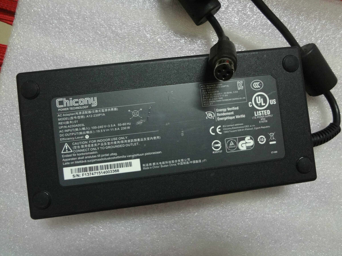 Original 19.5V 11.8A A12-230P1A 230W 4DIN for Clevo P751DM P751DM-G AC ...