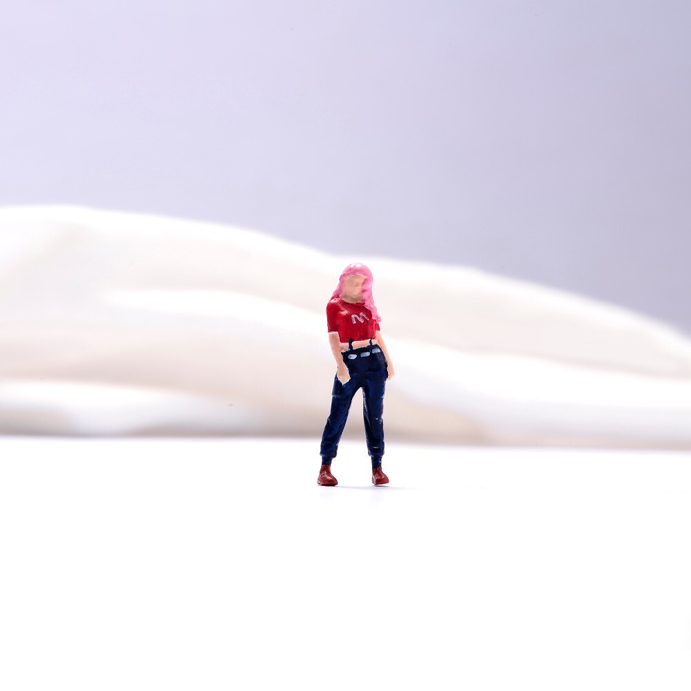 Resin 1/64 Diorama Miniature Model Figures Sexy Red Clothes Beautiful ...