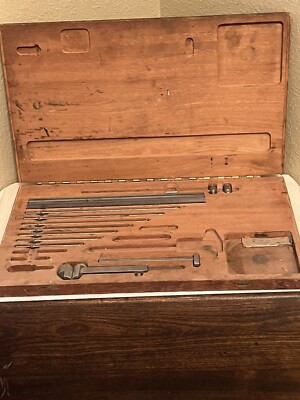 Vintage Inside Micrometer 4-40”* Range Machinist Tools Large Kit Wooden ...