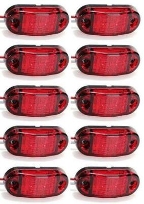 10x 24V LED Red Rear Marker Lights for Ford MAN DAF Scania Volvo Trucks ...