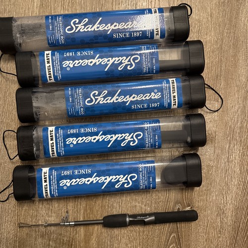 5X SHAKESPEARE ~ TRAVEL TELESCOPIC ROD ~ TRAVEL MATE ~ 4ft 6”-long--LOT ...