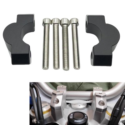Black Handle Bar Riser Mount Clamp Adapter Kit For BMW F850GS 2018-2020 ...