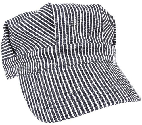 Rothco Train Conductor Hat Striped Engineer Cap Blue Hickory Stripe ...