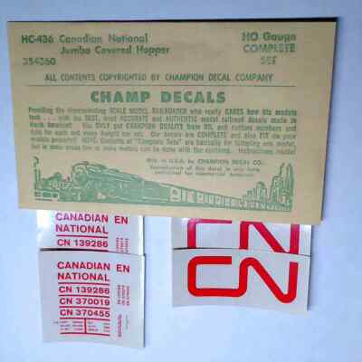 Champ Decals HO Scale: Canadian National Jumbo Covered Hopper - Gray ...