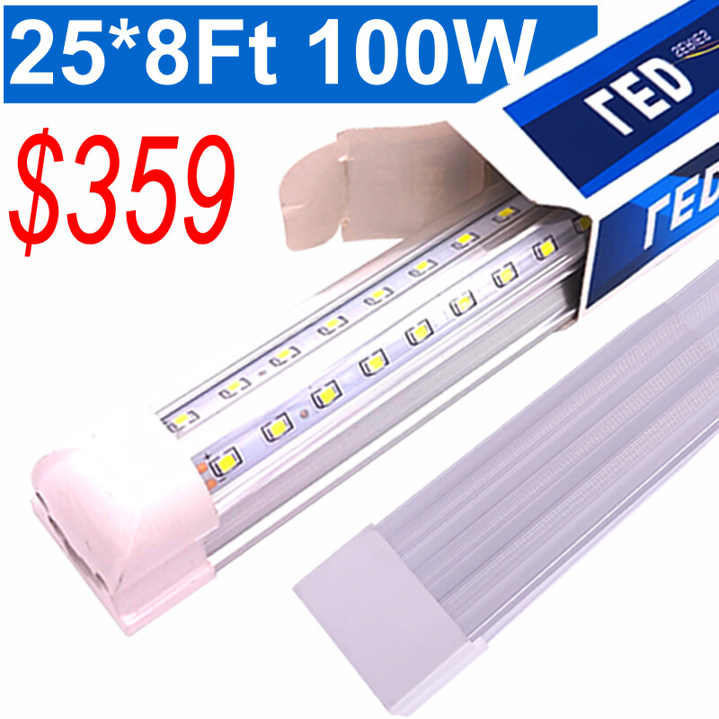 8Ft LED Shop Light 144W 4 Row 96 Inch Cooler Door Freezer LED Tube ...