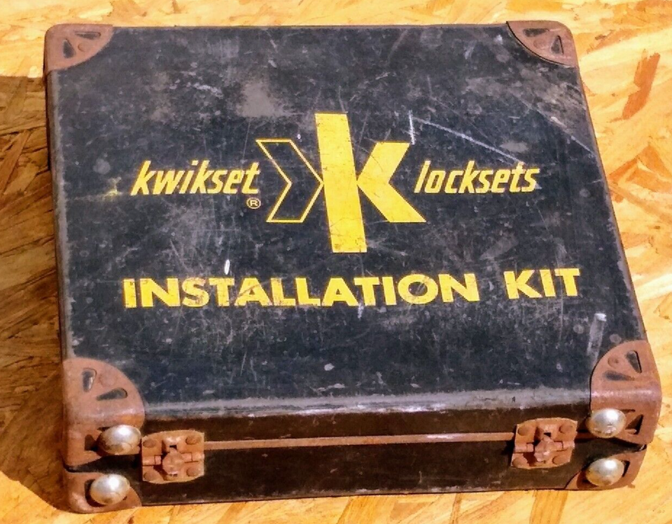 VINTAGE KWIKSET WOOD DOOR LOCKSET INSTALLATION KIT TOOL DOOR KNOBS ...