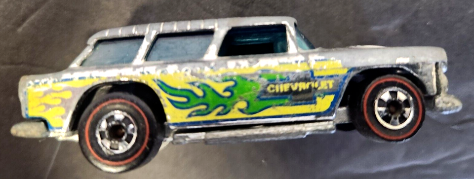 HOT WHEELS Red Line 1969 ALIVE 55 CHEVY NOMAD Super Chrome Silver W ...