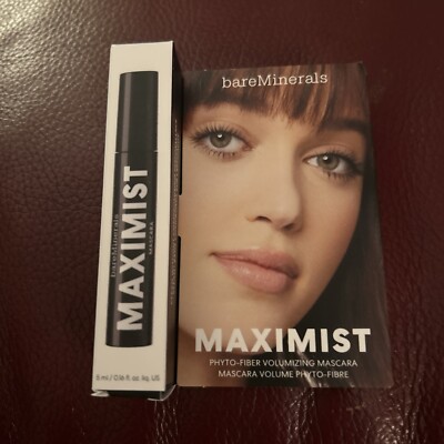 bareMinerals MAXIMIST Volumising Phyto-Fiber Mascara Mini BLACK 5ml ...