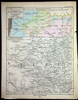 Petermann Orientation Northwest Texas Exploration Map 1873 Indian ...