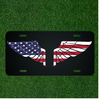 Custom Personalized License Plate Auto Tag With American Flag Seperate ...