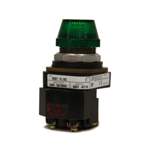 Allen Bradley 800T-PL16G LED Pilot Light Type 4, 13 Green 120V New in ...