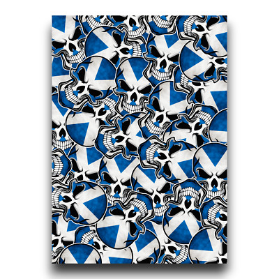A4 Gothic Biker Skull With Scottish Flag Vinyl Sticker Bomb Sheet Decal ...