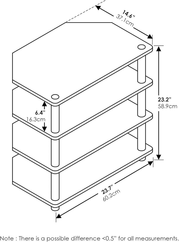Audio Component Shelves Tower Media Stereo TV Stand Equipment Rack ...