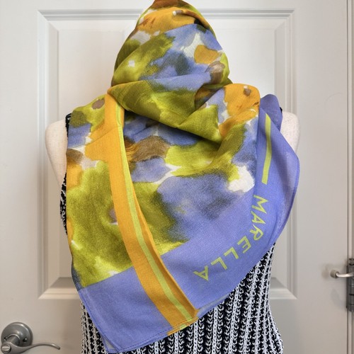NWOT Marella by Max Mara Cotton Blend Printed Scarf Size: 120* 120cm ...
