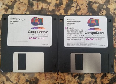 1995 COMPUSERVE WinCIM 2.0.1 Installed 3.5 Floppy Disks 2 Vintage | eBay
