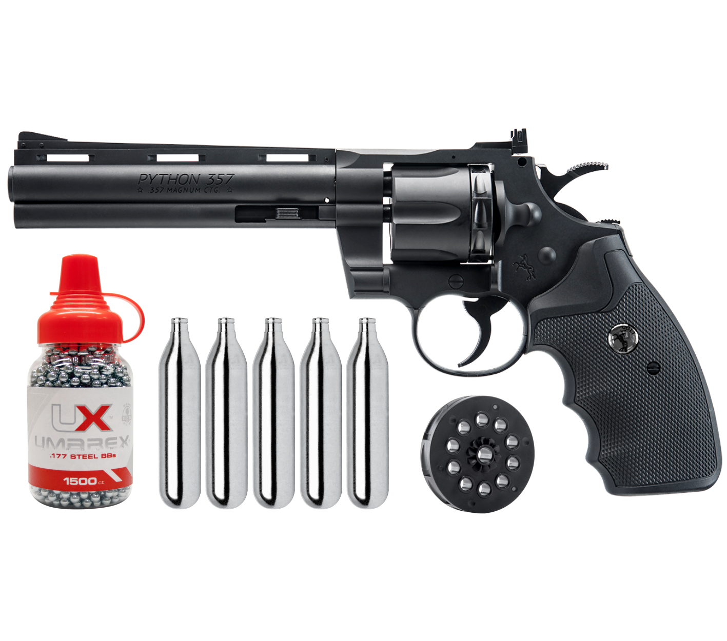 Umarex Colt Python .177 Caliber BB Gun Air Pistol w/ CO2 Tanks &1500 ...