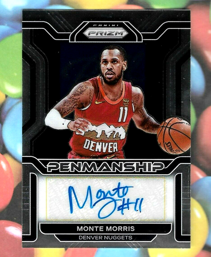 MONTE MORRIS 2021-22 PANINI PRIZM AUTOGRAPH AUTO CARD # PM-MMS NBA STAR ...