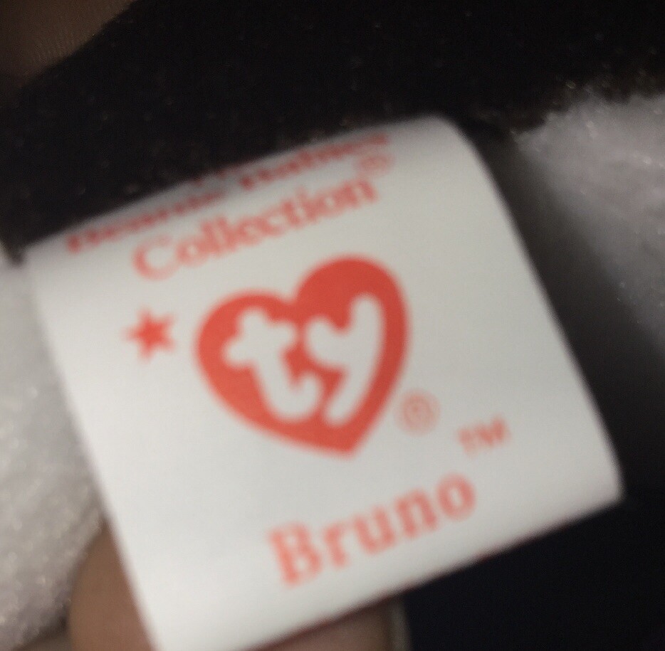 Ty Beanie Bruno The Dog - Terrier With Tag Protector - Retired 1997 PVC ...