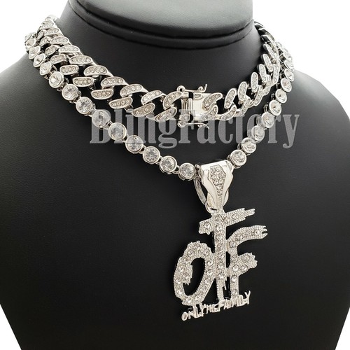 Hip Hop Only The Family OTF & 18" Full Iced Cuban & 20" CZ Choker Chain ...