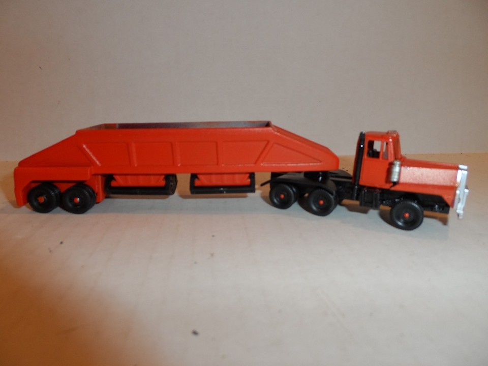 HO SCALE CUSTOM MACK DM TRUCK WITH BELLY DUMP TRAILER ORANGE/BLACK | eBay
