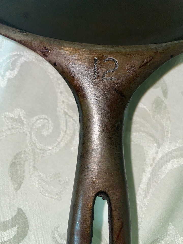 PRE-1965 Unmarked Wagner No.12 Cast Iron 14 Inch Skillet “A” W/ Helper ...