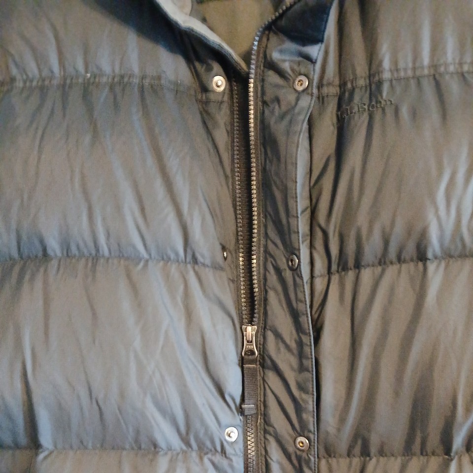 LL Bean Vest Mens XL gray Goose Down Jacket Puffer Quilted Coat ...