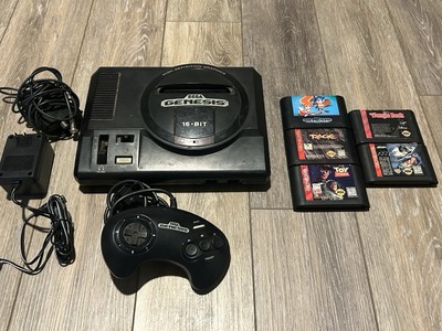 Sega Genesis 16-Bit Console Power Supply w/ Games & Controller MK-1601 ...