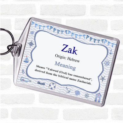 Zak Name Meaning Bag Tag Keychain Keyring Nautical | eBay UK