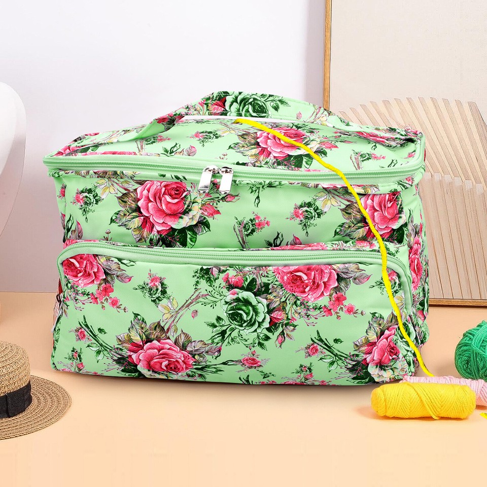 Knitting Bag Yarn Storage Tote, Large Crochet Organizer Holder Case ...