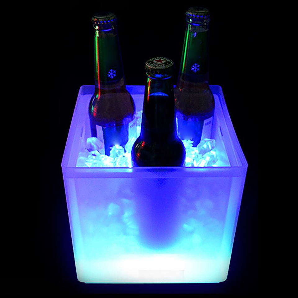 6Color LED Light Ice Bucket Champagne Wine Drink Beer Ice Cooler Bar ...