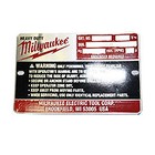Original Milwaukee Part # 12-99-1875 Service Nameplate | eBay
