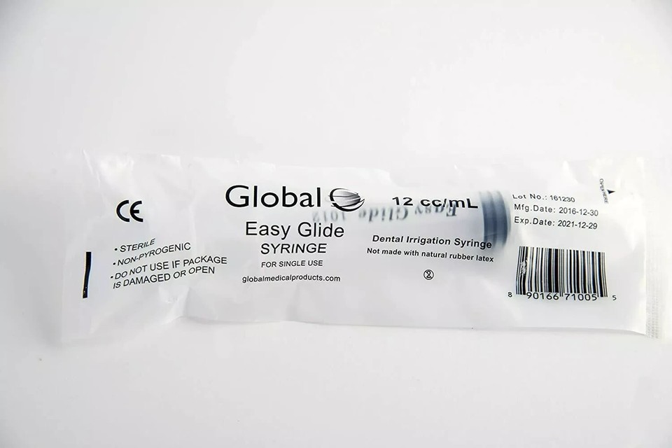 Curved Tip 12cc Oral Irrigation Syringes Disposable Dental Utility ...