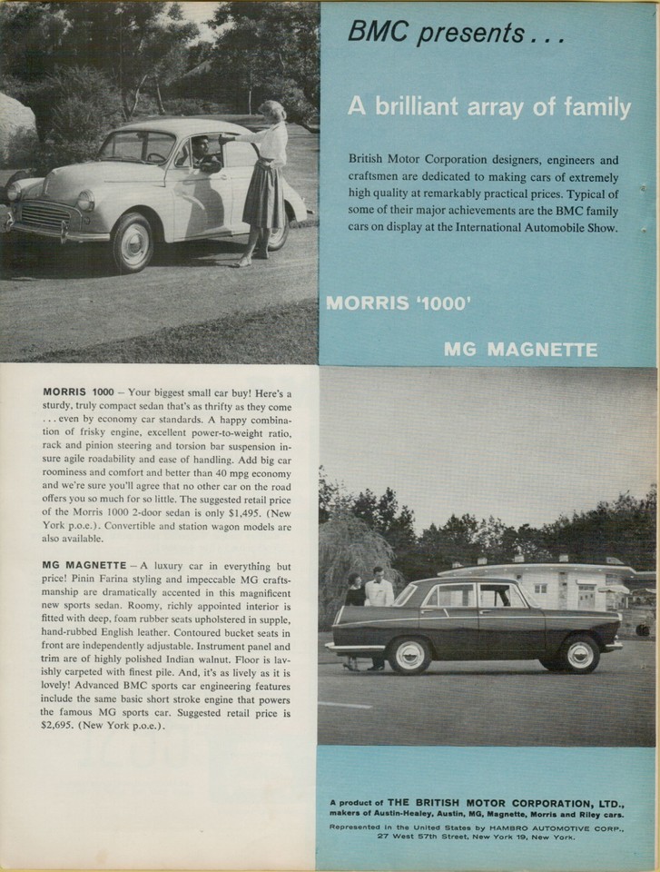 1960 British Motor Corp BMC MGA Austin Healey Morris MG 850 7pg VINTAGE ...