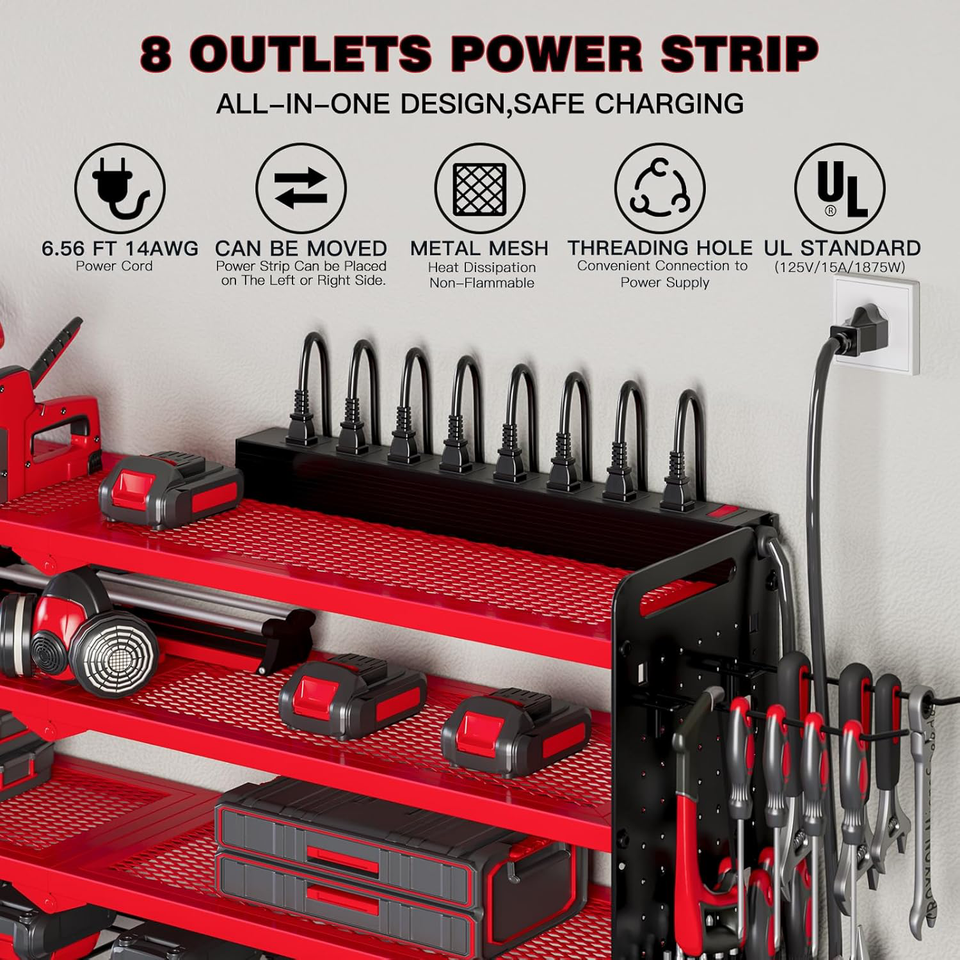 Wall Mount Power Tool Organizer with Charging Station for Cordless ...