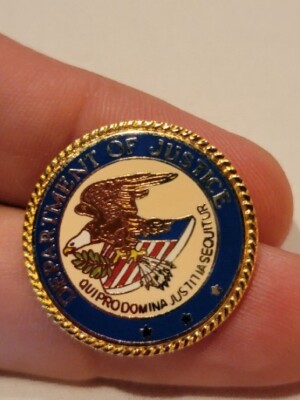 DOJ Department of Justice Federal Agency Seal Logo Lapel Pin Law ...