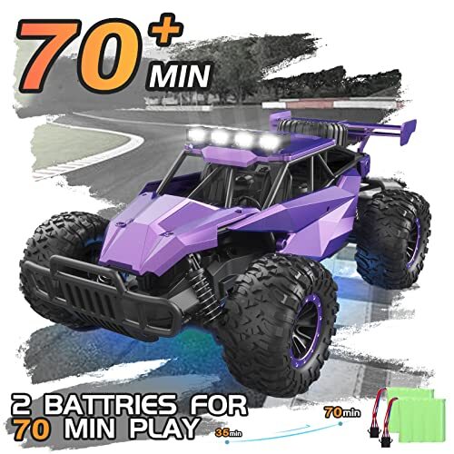 2WD 1:16 Scale Purple Remote Control Car, 20 Km/h High Speed Girls ...
