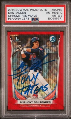 Anthony Santander 2014 Bowman Chrome Red /25 Auto "Tony Taters ...