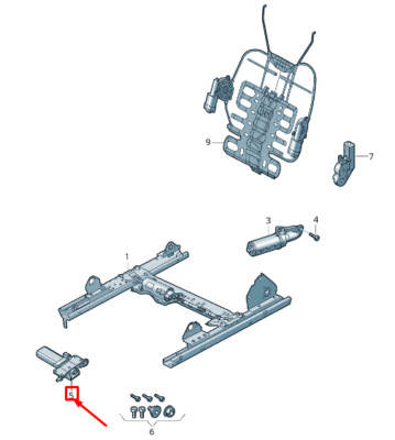 VW TIGUAN AD1 Front Left Seat Rake Adjustment Motor 3QF959247 NEW ...