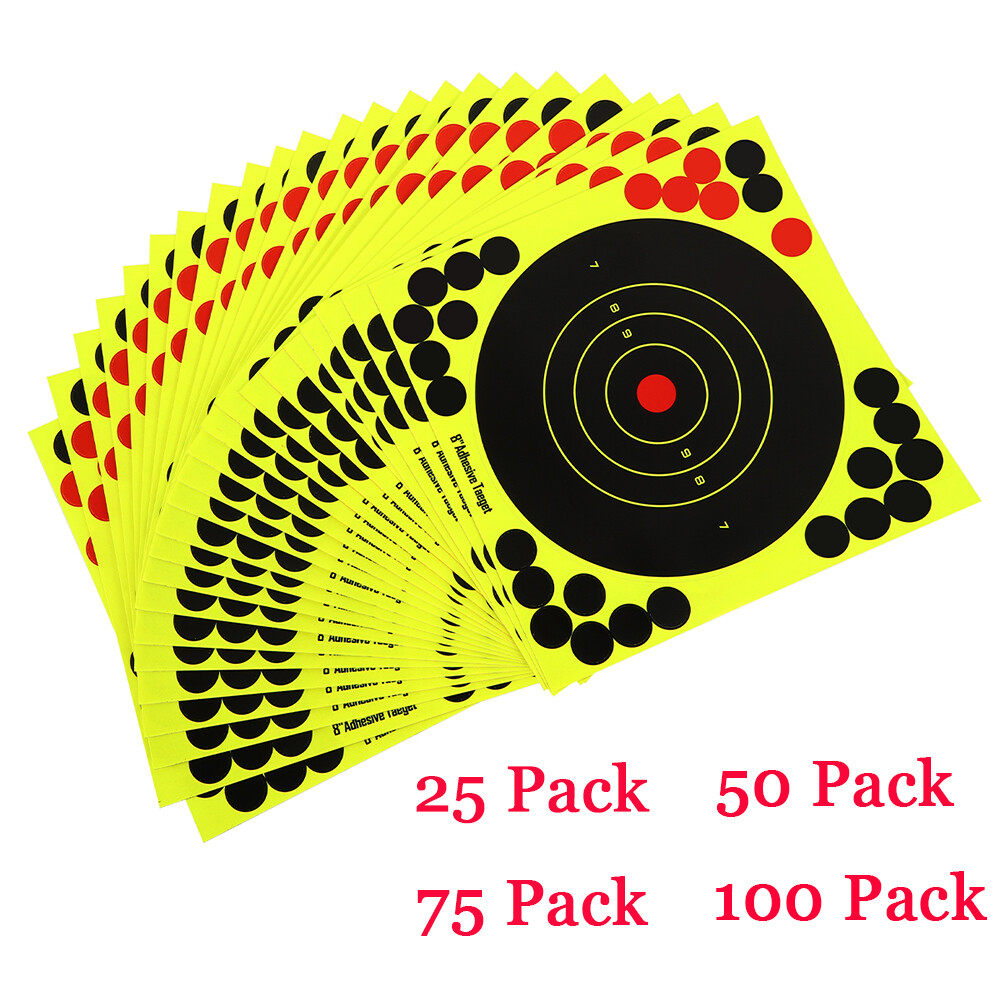 25-100 Packs Shooting Targets Splatter Gun Rifle Paper Target Adhesive ...