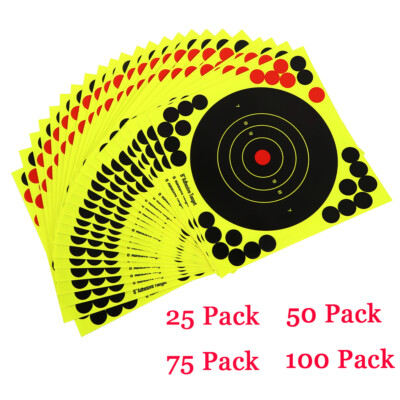 25-100 Packs Shooting Targets Splatter Gun Rifle Paper Target Adhesive ...