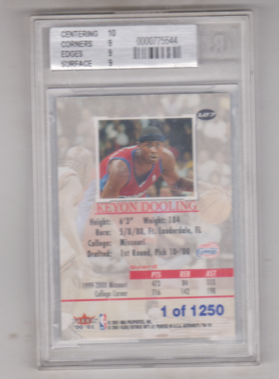 2000 - Fleer Authority - Keyon Dooling - ROOKIE CARD - GRADED MINT 9 ...